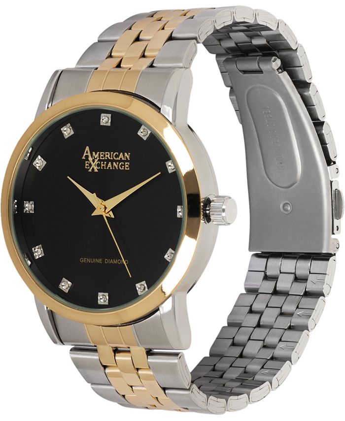 American Exchange Men's Genuine Diamond Collection Bracelet Watch, 40mm ...