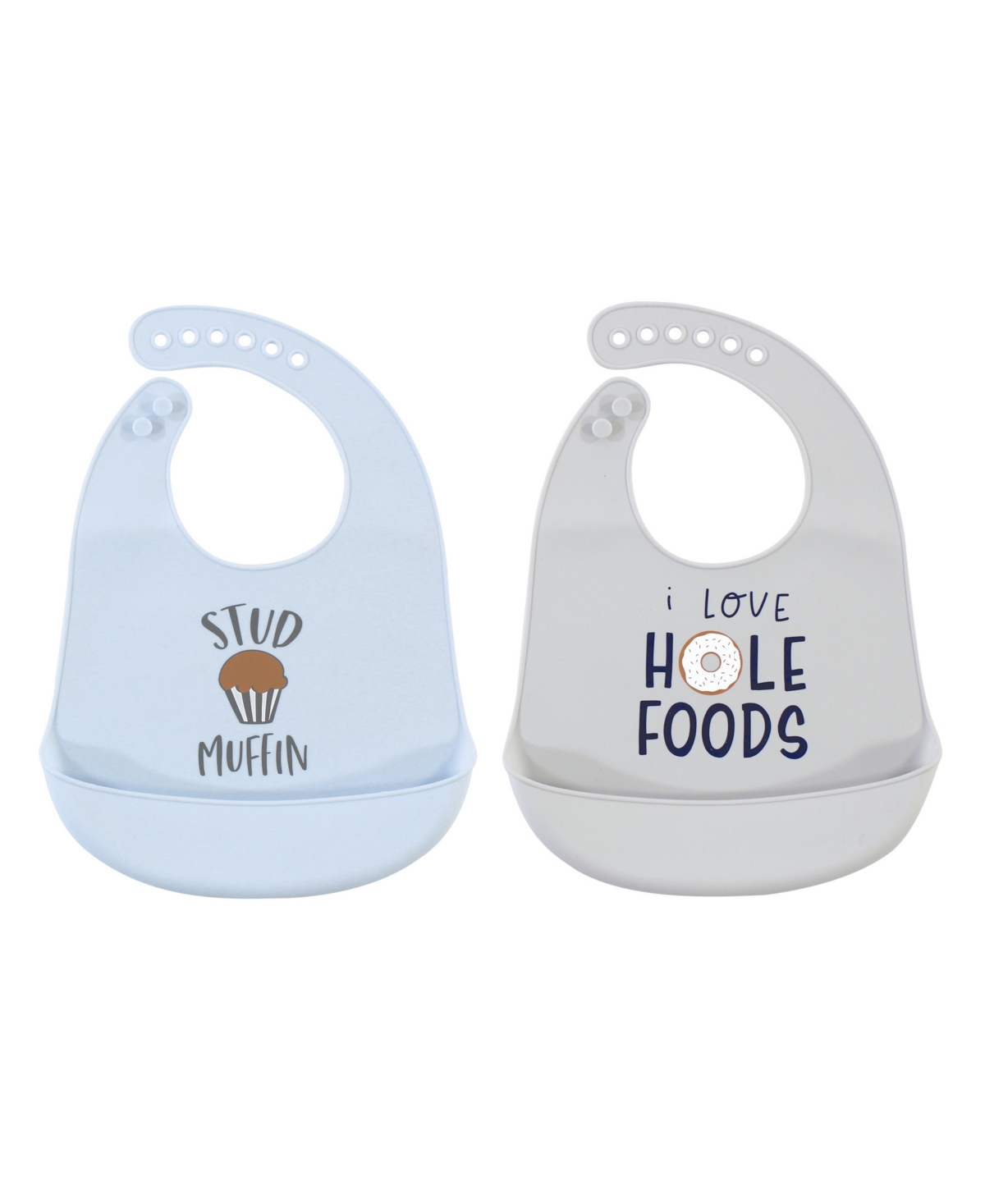 Click here for Hudson Baby Silicone Bib 2-Pack - Gray prices