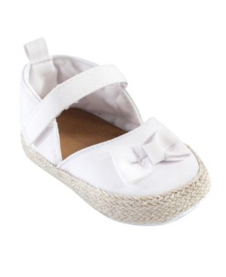 Luvable Friends Baby Girls Baby Crib Shoes, White Espadrilles - Macy's