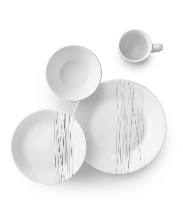 Corelle Silver Strands 16pc Set - Macy's