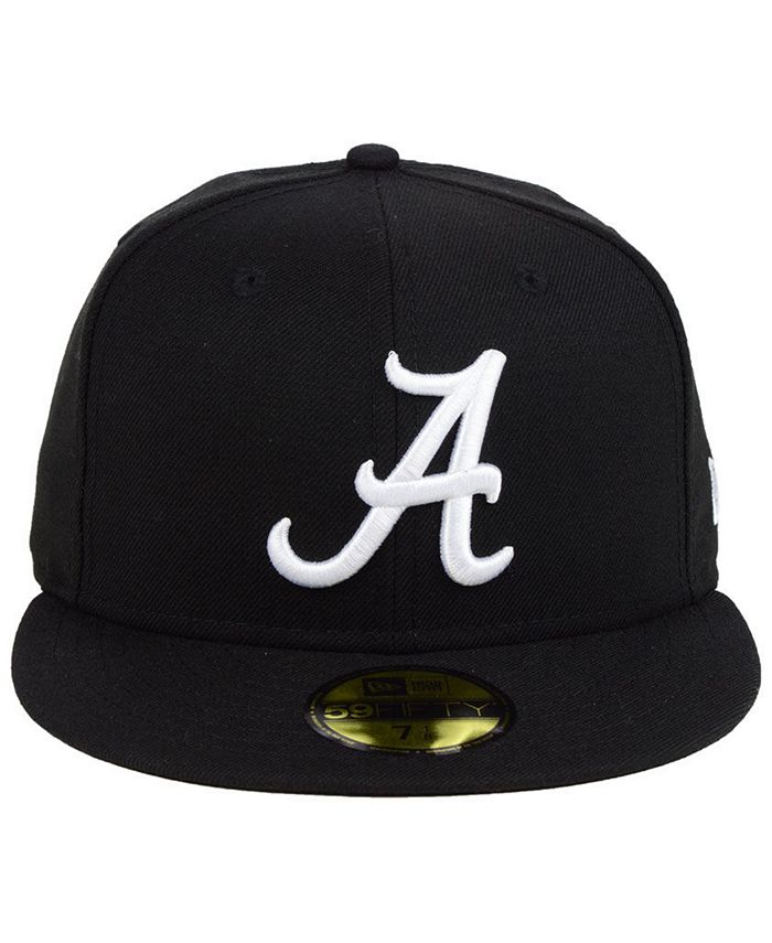 New Era Alabama Crimson Tide Core Black White 59FIFTY Fitted Cap - Macy's