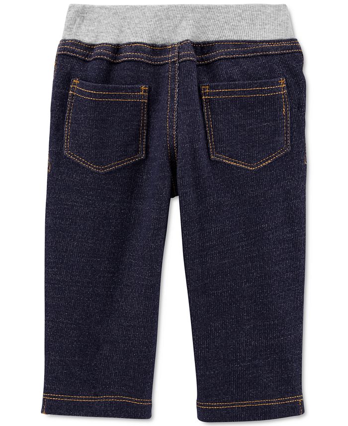 Carter's Baby Boys Cotton French Terry Denim-Look Pants - Macy's
