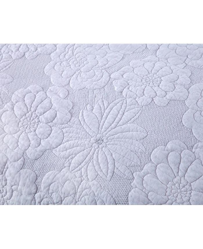 JANEEN HOME Mary Floral Solid Quilt 3-Pc Set - Macy's