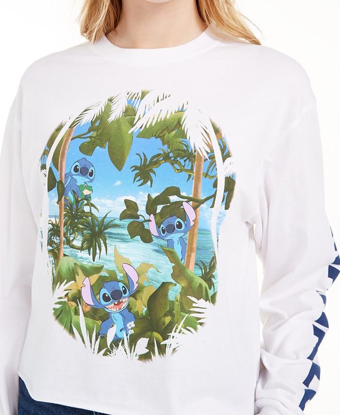 Disney Juniors' Stitch Mahalo Long-Sleeved Graphic T-Shirt by Jerry ...