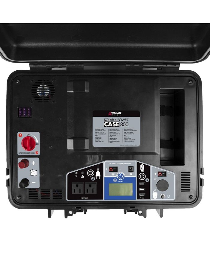 Wagan Tech Wagan Solar Power Case with 800 Watt Power Inverter with 60 ...