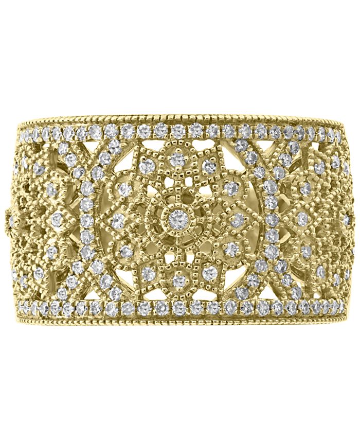 EFFY Collection Diamond Filigree Openwork Band (3/8 ct. t.w.) in 14k ...
