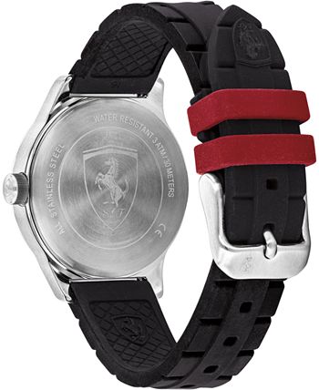Ferrari Kid's Pitlane Black Silicone Strap Watch 34mm - Macy's