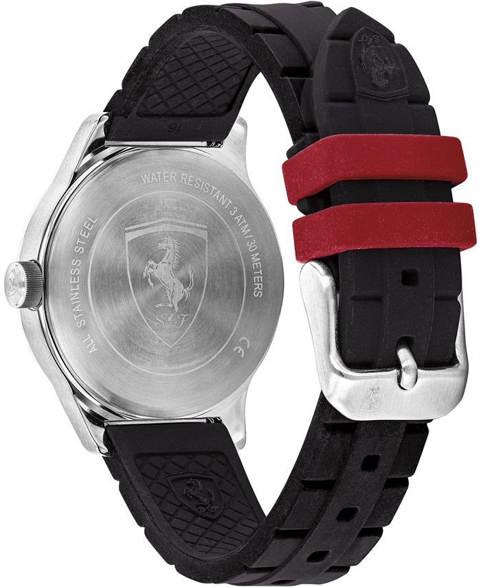 Ferrari Kid's Pitlane Black Silicone Strap Watch 34mm - Macy's