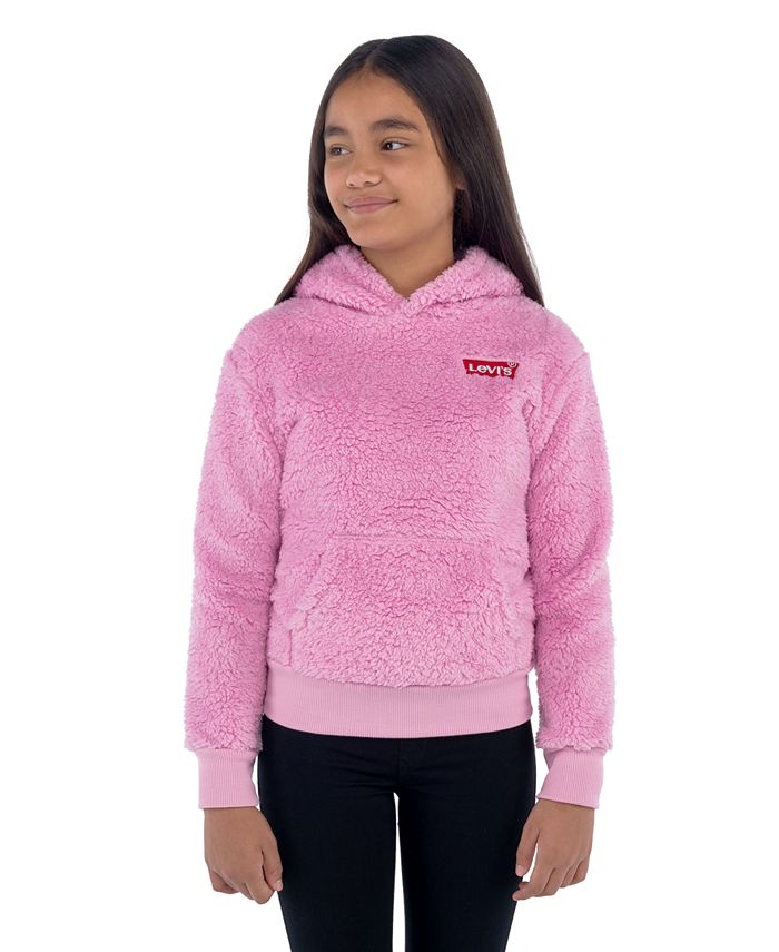 Levi's Big Girls Sherpa Fleece Pullover Hoodie - Macy's