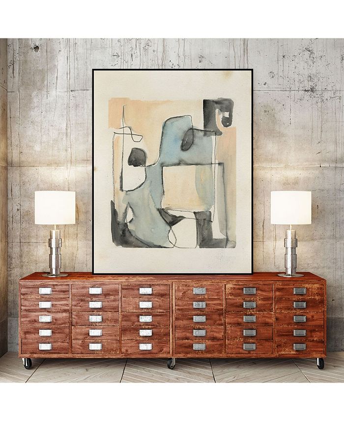 Giant Art 40" x 30" Subdued Abstract II Art Block Framed Canvas - Macy's