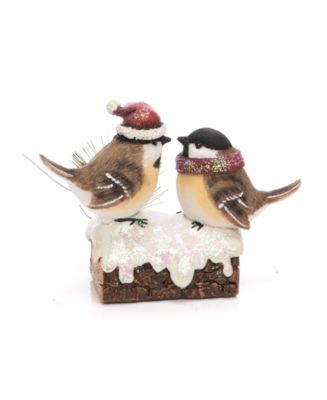 Trans Pac Resin Sensor Santa Hat Bird Figurine - Macy's