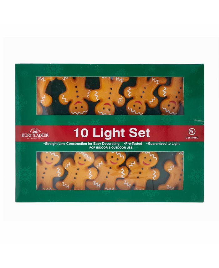 Kurt Adler 10-Light Gingerbread Light Set - Macy's