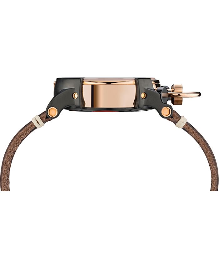 CT Scuderia Men's Swiss Chronograph Corsa Brown Leather Strap Watch ...