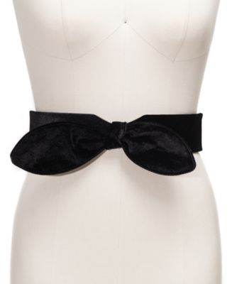 INC Wide Stretch Velvet Bow Belt, Created for Macy's - Macy's