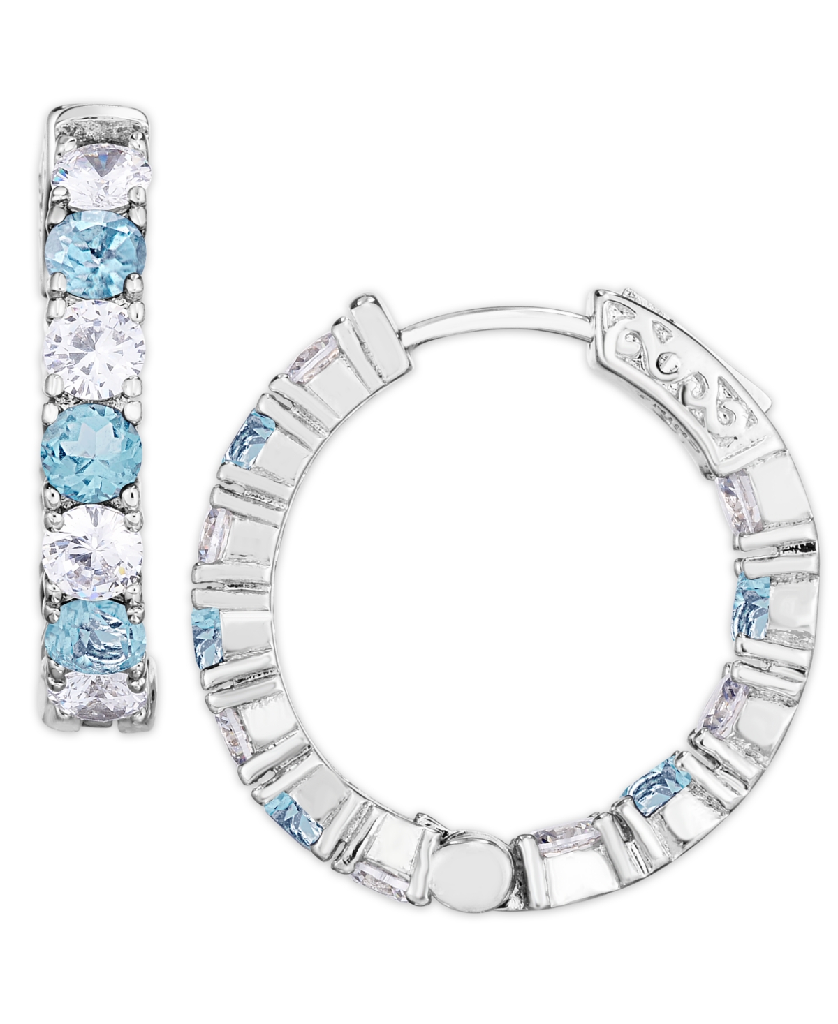 Click here for Simulated Cubic Zirconia Alternating Hoop Earrings... prices