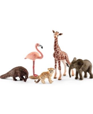 Schleich Wild Life Wildlife Animal Assortment Giraffe, Anteater ...
