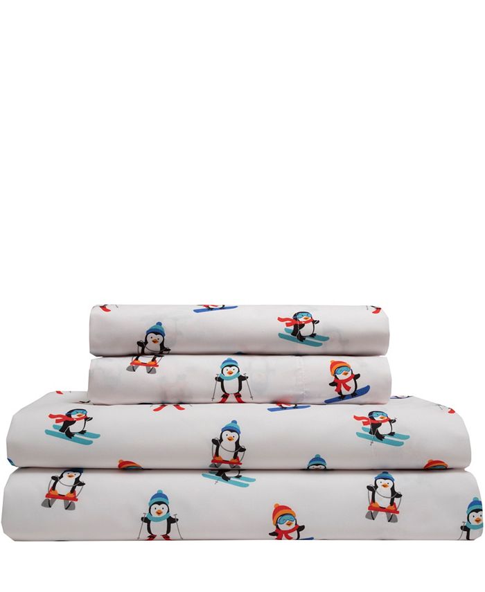 Elite Home Microfiber Holiday Print Queen Sheet Set - Macy's