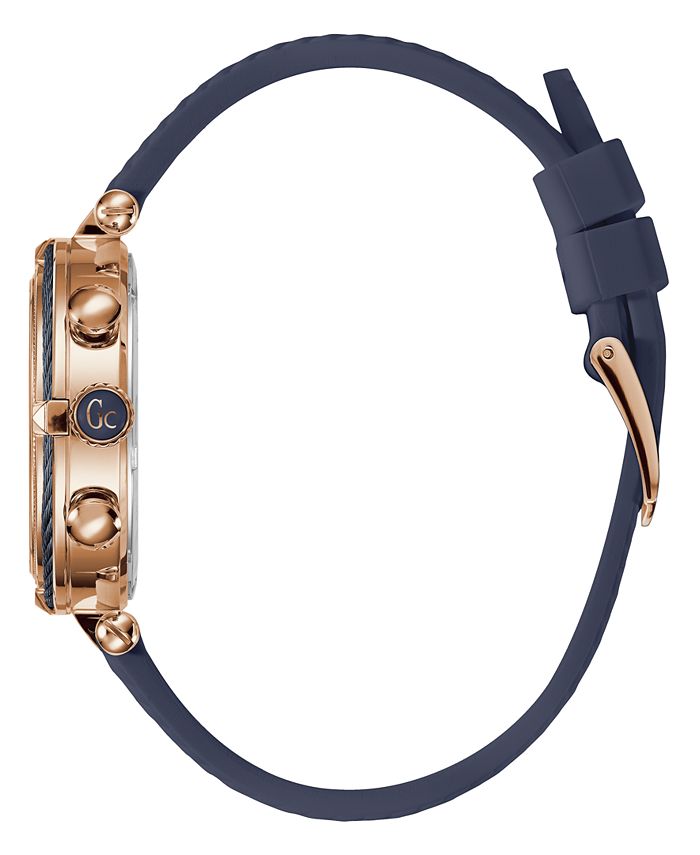 GUESS Gc Women's Cable Chic Blue Silicone Strap Watch 38mm - Macy's