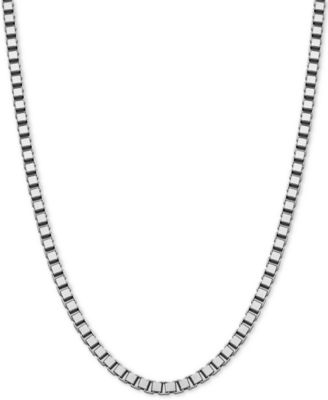 Box Link 20" Chain Necklace in Sterling Silver - Macy's