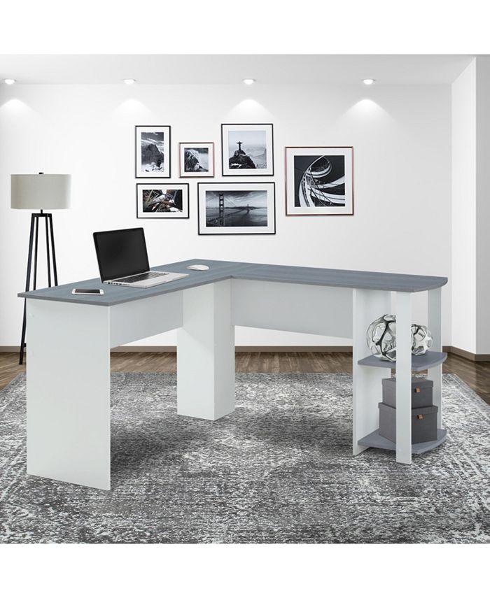 RTA Products Techni Mobili Modern L-Shaped Desk w/ Side Shelves - Macy's