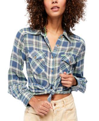 Free People First Bloom Plaid Top - Macy's