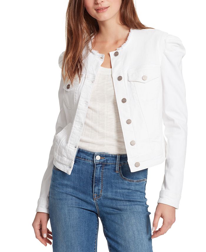 Sanctuary Puffed-Shoulder Denim Jacket - Macy's