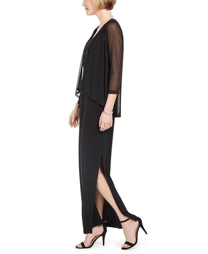 Connected Attached-Jacket Embellished Gown - Macy's