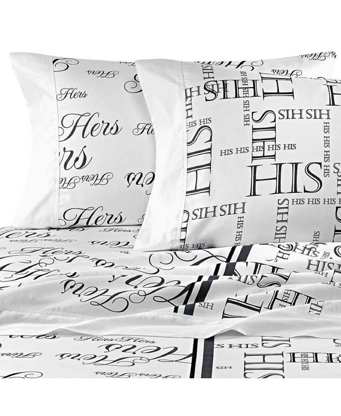 Bed Hog His and Hers Sheet Set of 4, 300 Thread Count, Queen & Reviews ...