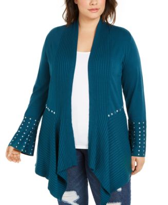 INC Plus Size Studded Cardigan Sweater, Created for Macy's - Macy's