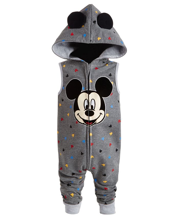 Disney Baby Boys Mickey Mouse Hooded Coverall - Macy's