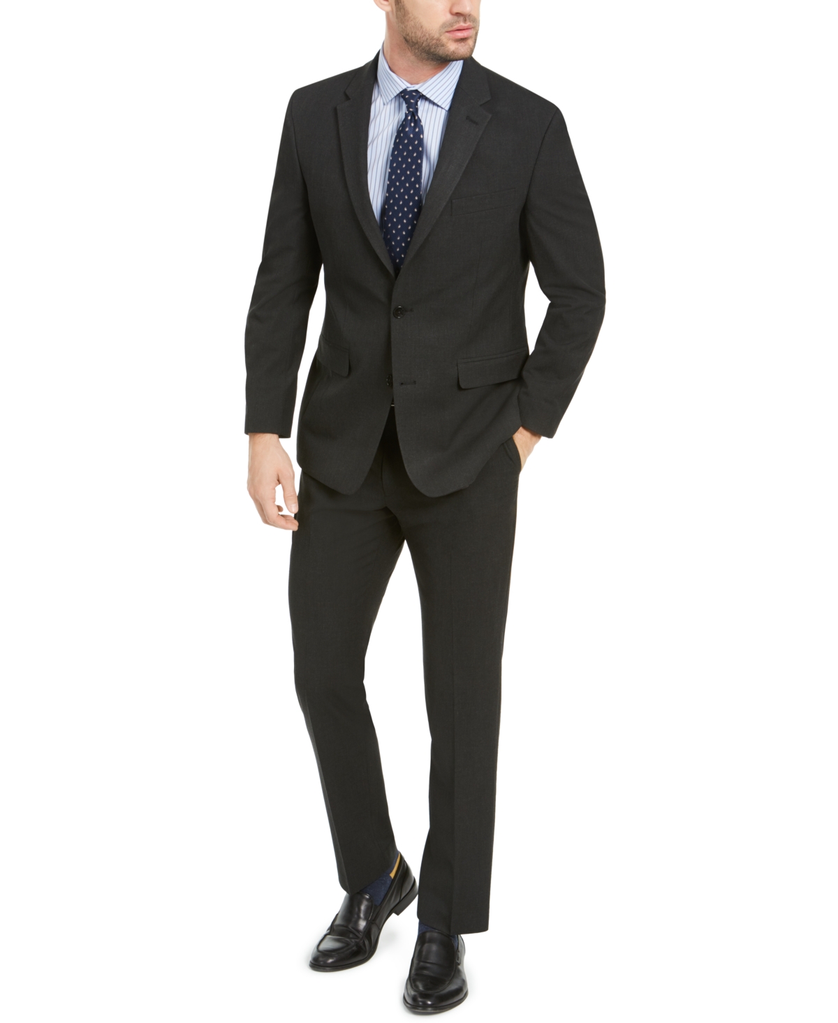 Click here for Izod Mens Classic Fit Suit - Black Pindot prices