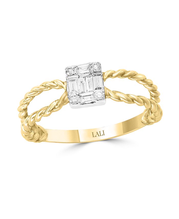 LALI Jewels Diamond (1/5 ct. t.w.) Ring in 14K Yellow and White Gold ...