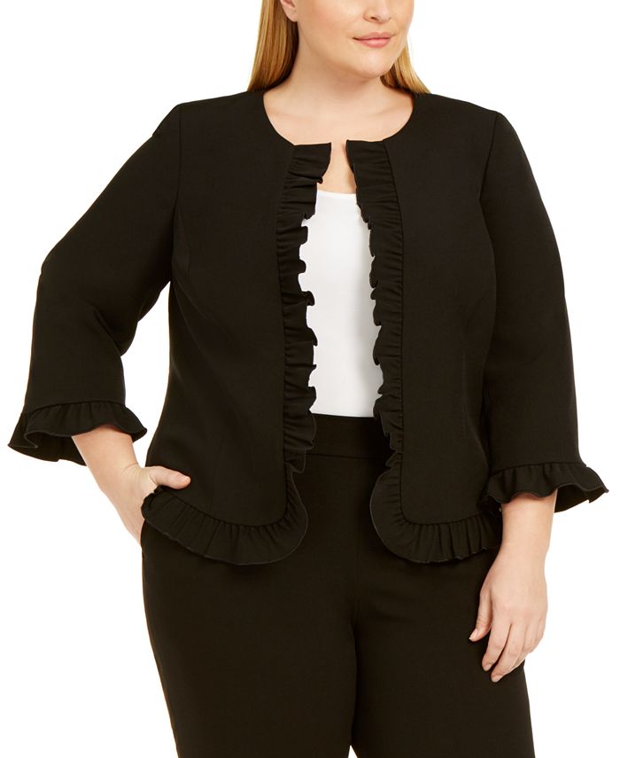 Kasper Plus Size Ruffled Jacket - Macy's