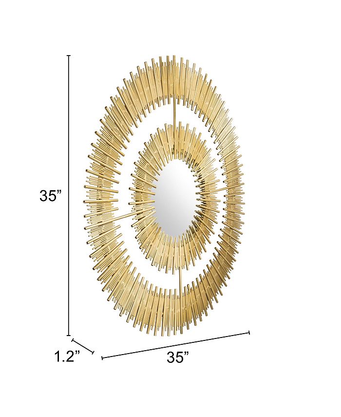 Zuo Zeus Round Mirror Gold - Macy's