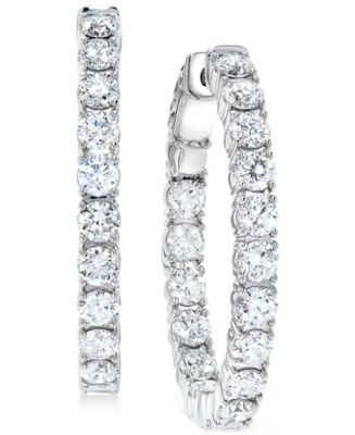 5 carat diamond hoop earrings store