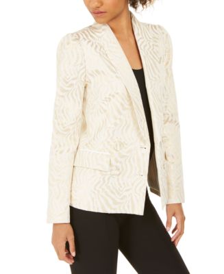 Rachel Zoe Townsend Metallic-Print Blazer - Macy's