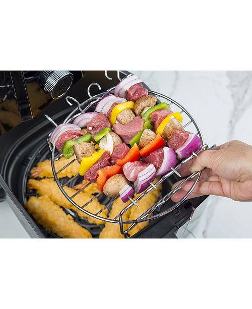 Aria 7Qt Teflon-Free Ceramic Family-Size Air Fryer with 2-Tier ...