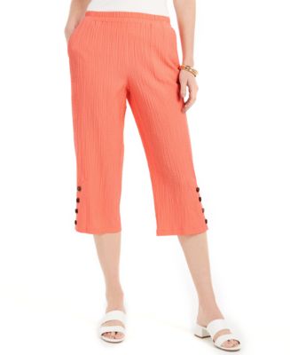 JM Collection Crinkle Capri Pants, Created for Macy's - Macy's