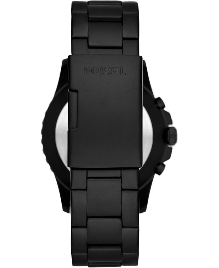 Fossil Men's FB-01 Black Stainless Steel Bracelet Hybrid Smart Watch 42mm - Macy's