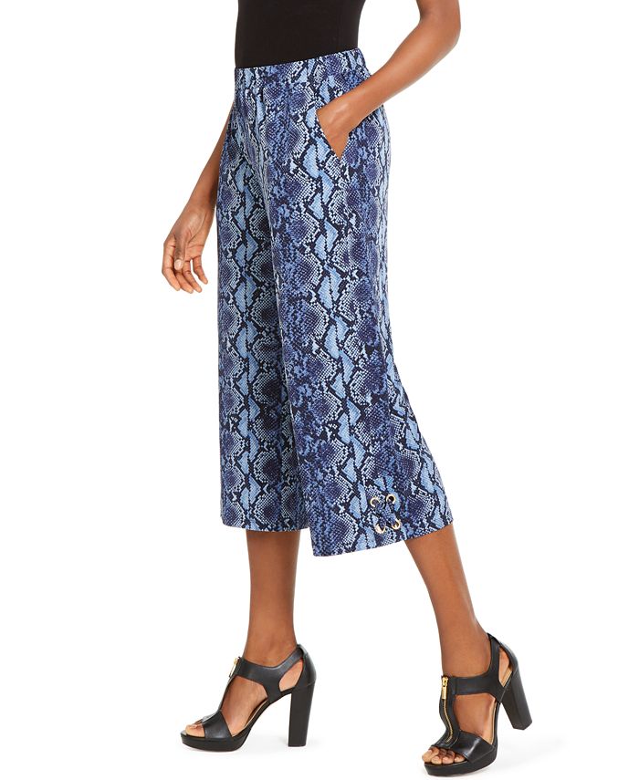 Michael Kors Python-Print Lace-Up Pants - Macy's