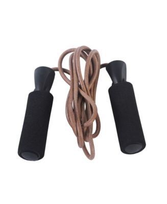 Sunny Health & Fitness Genuine Leather Jump Rope with Foam Handle - Macy's
