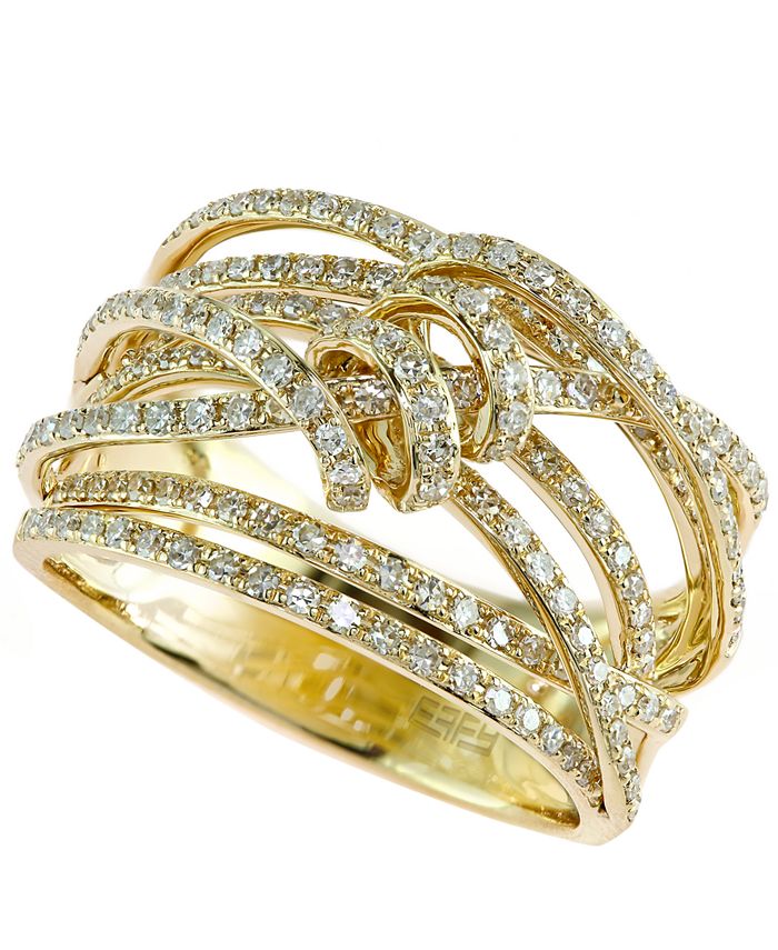 EFFY Collection D'Oro™ by EFFY® Diamond Ribbon Wrap Ring (3/4 ct. t.w ...