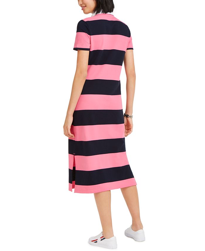 Tommy Hilfiger Striped Polo-Neck Dress - Macy's