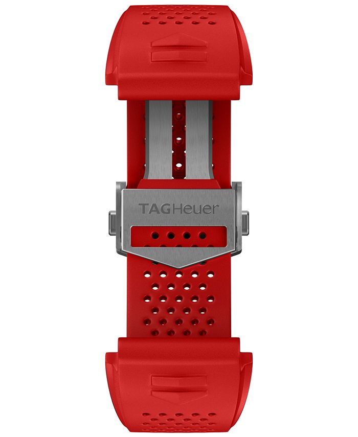 TAG Heuer Men's Connected Interchangeable Red Rubber Strap Watch 45mm ...