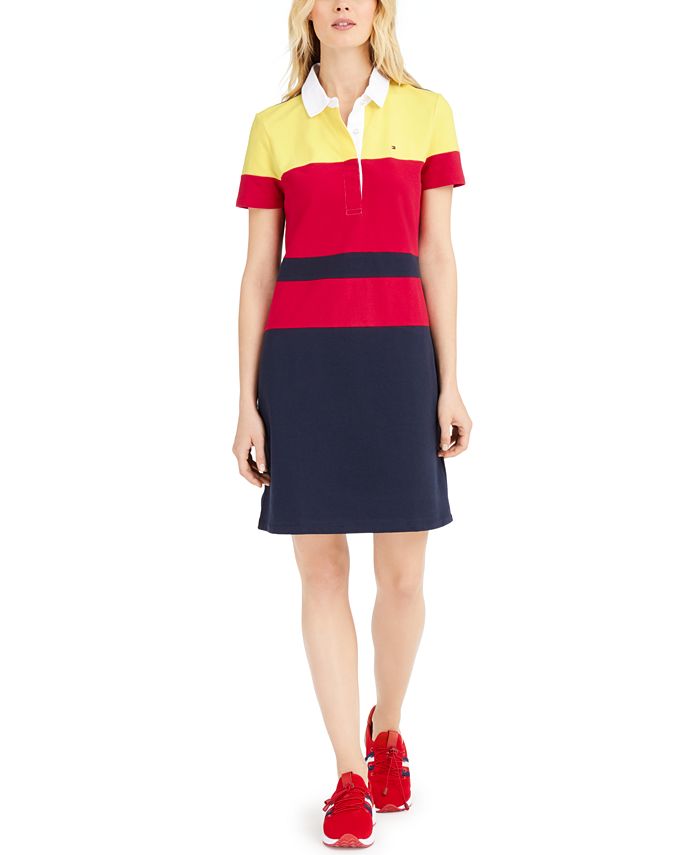 Tommy Hilfiger Colorblocked Polo Dress - Macy's