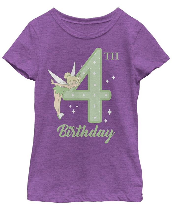 Fifth Sun Big Girls Tinkerbell Tink 4th Birthday Short Sleeve T-shirt ...