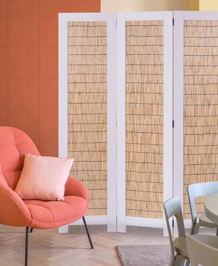 Screen Gems Contemporary 3 Panel Wicker Screen - Macy's