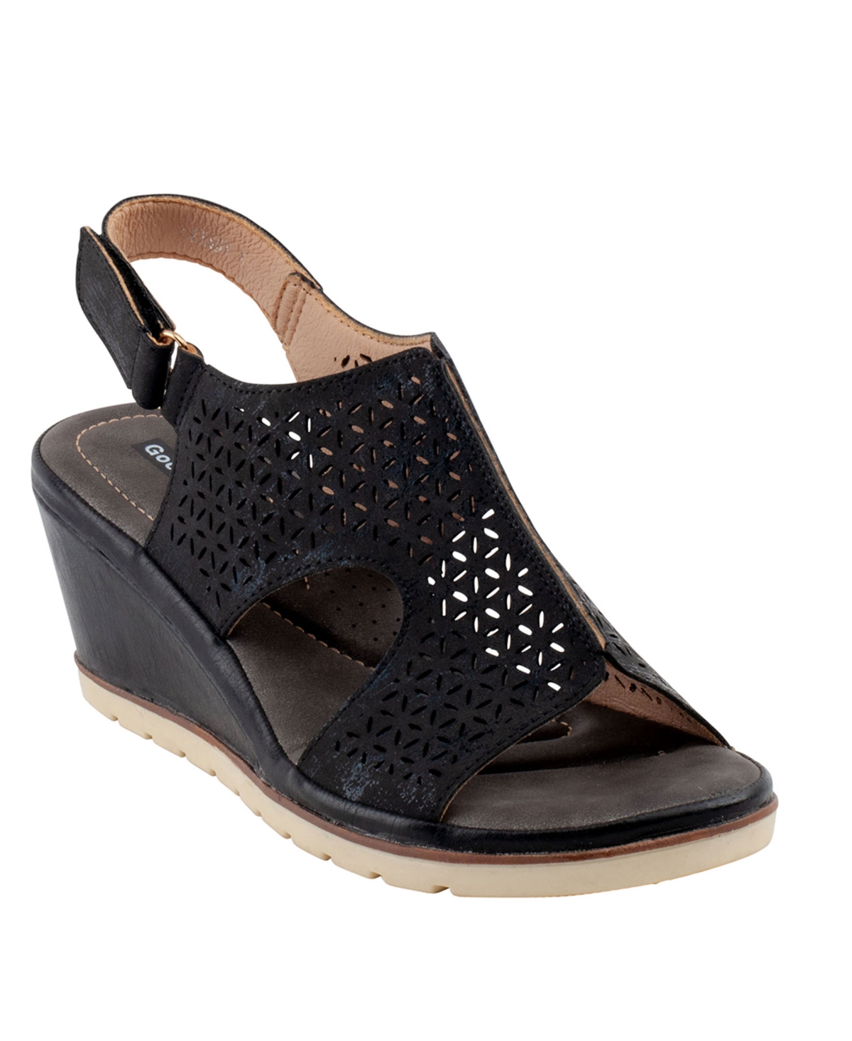 Click here for Gc Shoes Crissy Wedge Sandal - Black prices