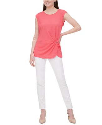 Calvin Klein Side-Gathered Top - Macy's
