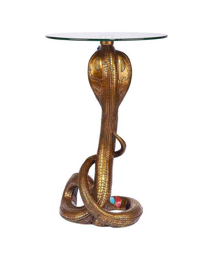 Design Toscano Renenutet Egyptian Cobra Goddess Glass-Topped Table - Macy's